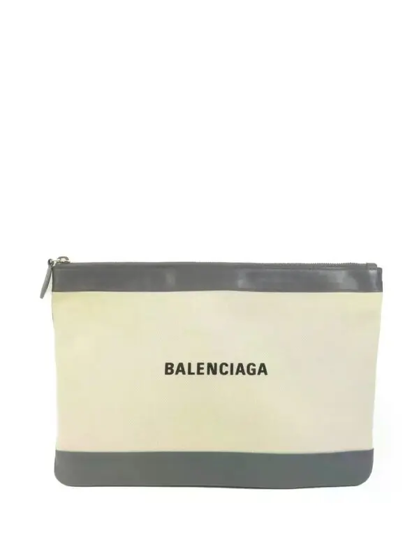 Balenciaga M Clip Canvas Clutch Bag