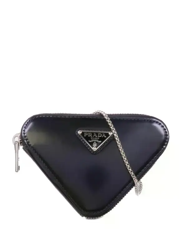 Prada Logo Detail Crossbody Bag - Black