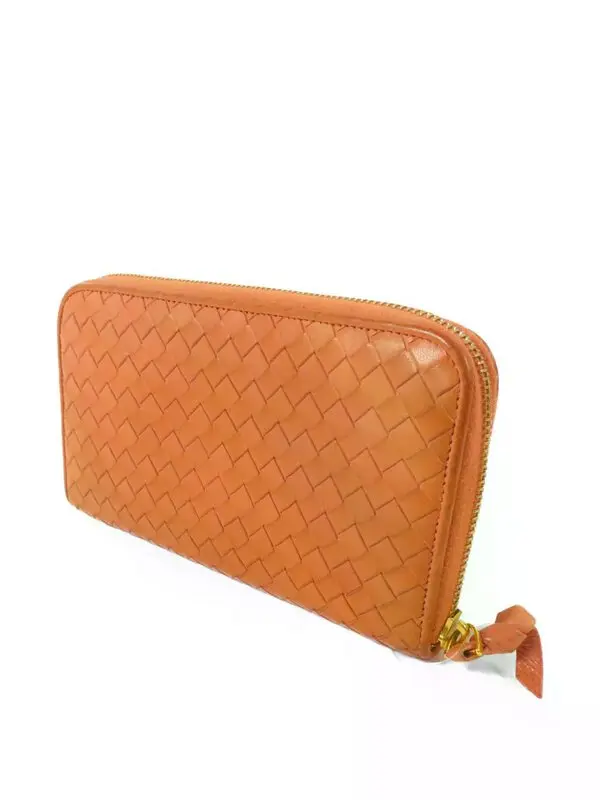 Bottega Veneta Intrecciato Leather Wallet - Orange