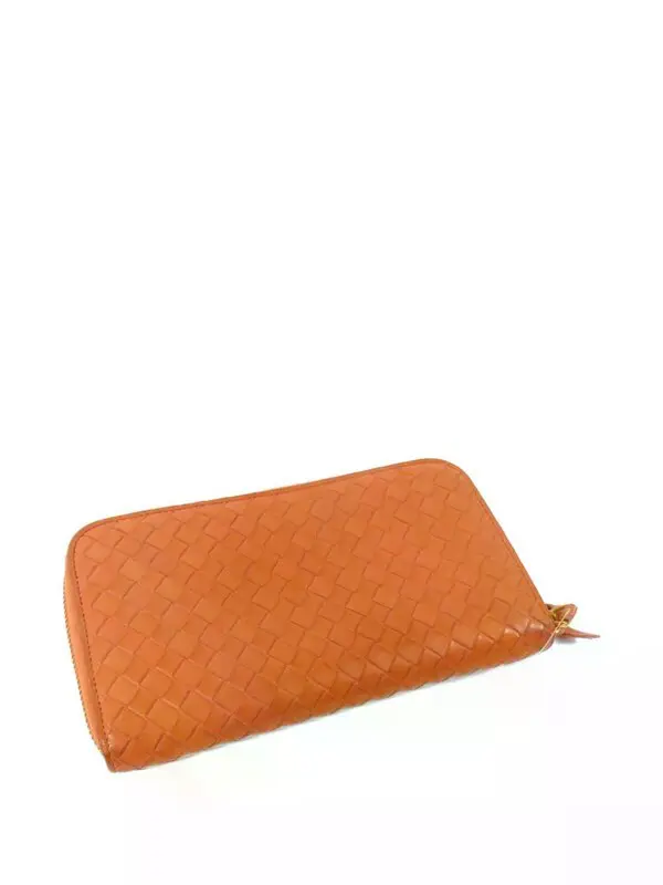 Bottega Veneta Intrecciato Leather Wallet - Orange