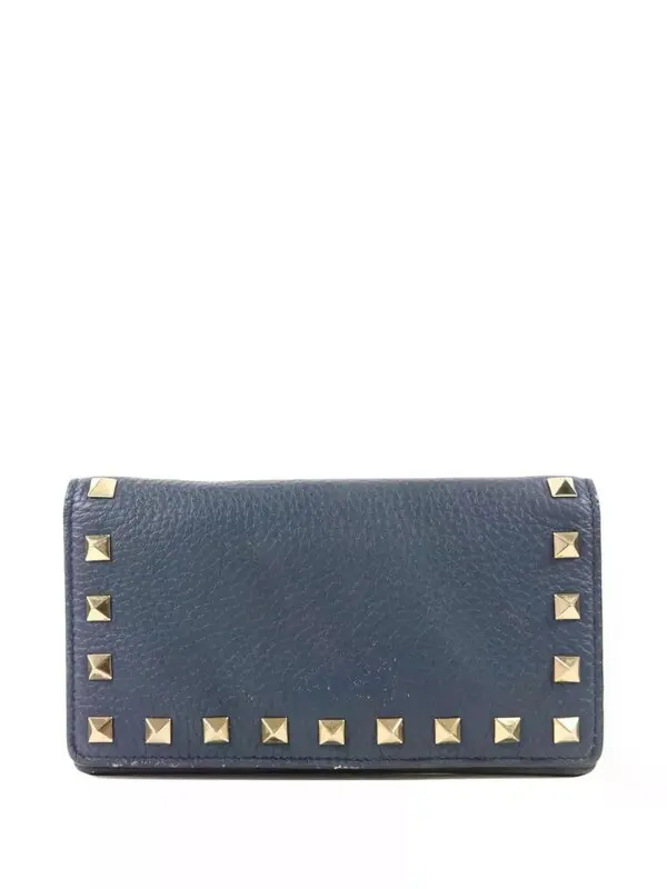 Valentino Garavani Rockstud Leather Wallet - Blue