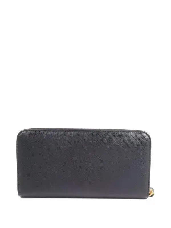 Prada Saffiano-leather Long Wallet - Black