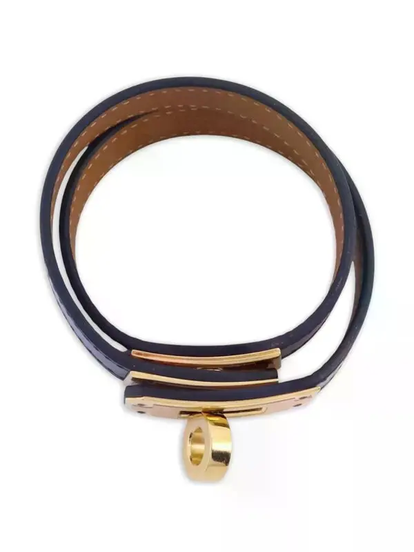 Hermès Kelly Double Tour Leather Bracelet - Blue