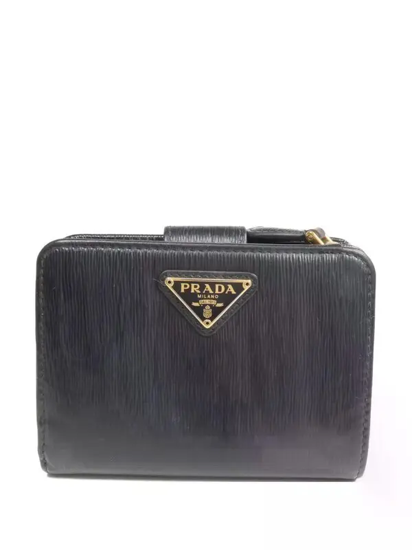 Prada Textured Leather Wallet - Black