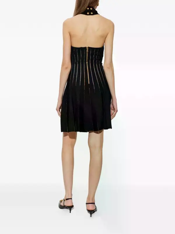 Balmain Halterneck Pointelle-knit Mini Dress