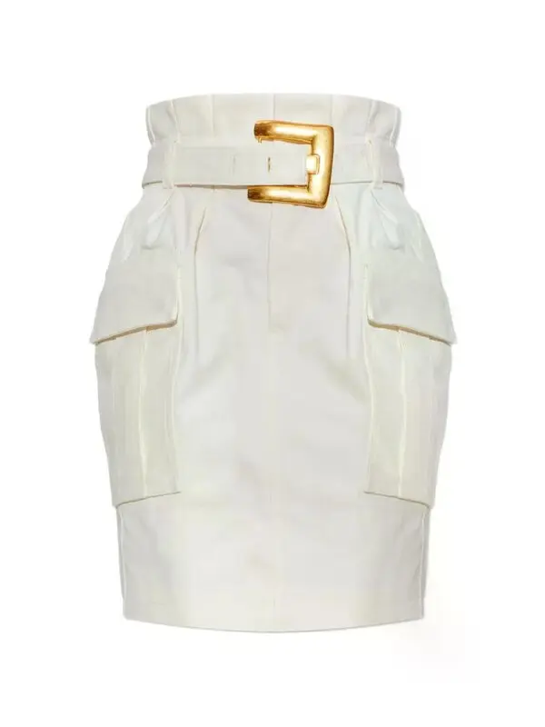 Balmain Belted Cargo Mini Skirt