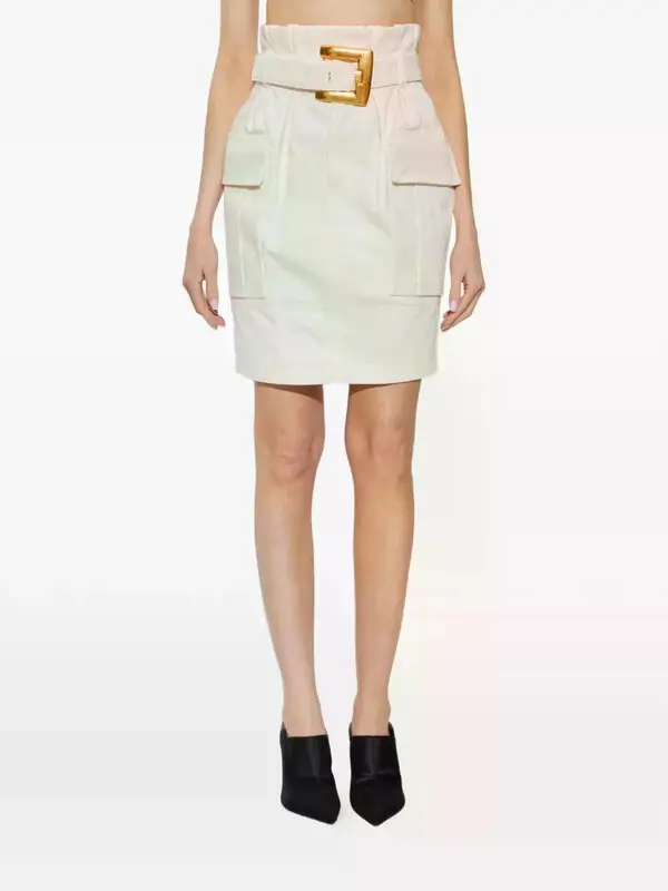 Balmain Belted Cargo Mini Skirt