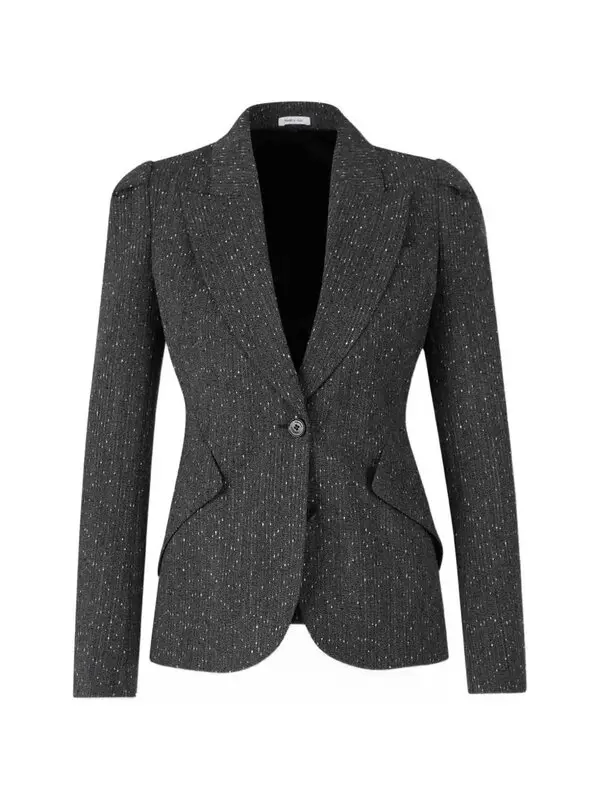 Alexander McQueen Speckled Knit Single-breasted Blazer