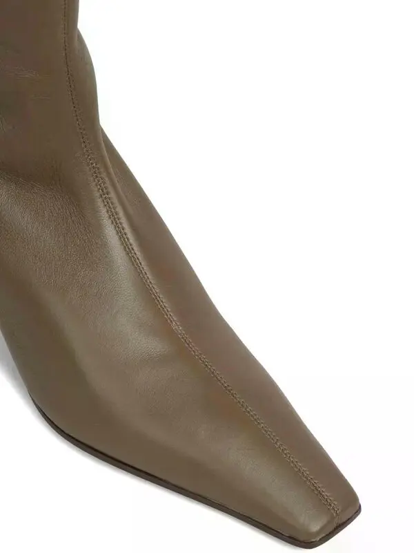 Khaite Arizona Square-toe Ankle Boots - Brown