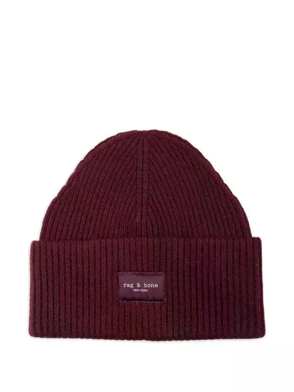 Rag & Bone Blake Ribbed Knit Beanie - Red