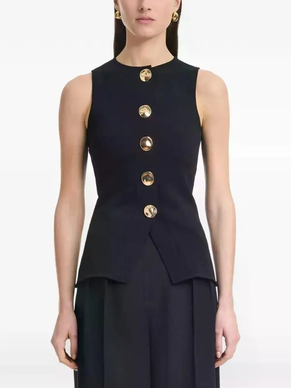 Altuzarra Knit Sleeveless Top With Gold-tone Buttons