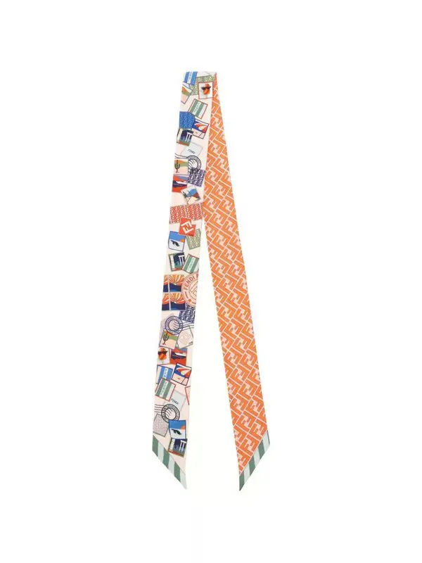 Fendi Wrappy Ff-logo Scarf - Orange
