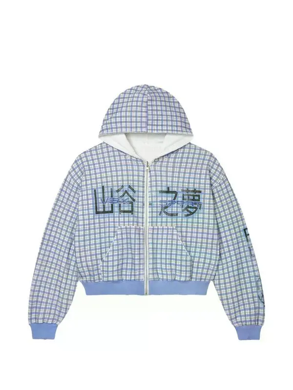 VALE FOREVER Check-print Zip-up Hoodie