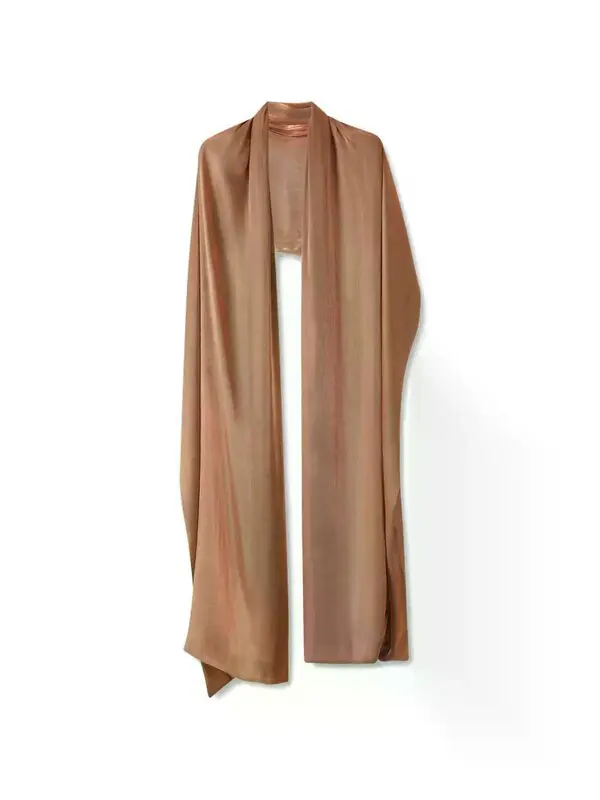 Costarellos Lurex Georgette Scarf - Brown