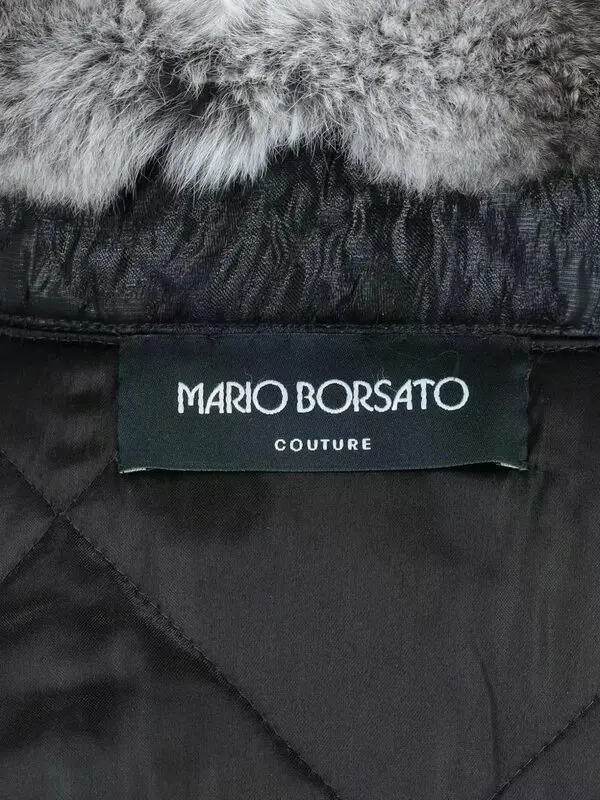 MARIO BORSATO VINTAGE Moiré-effect Coat With Fur Trim