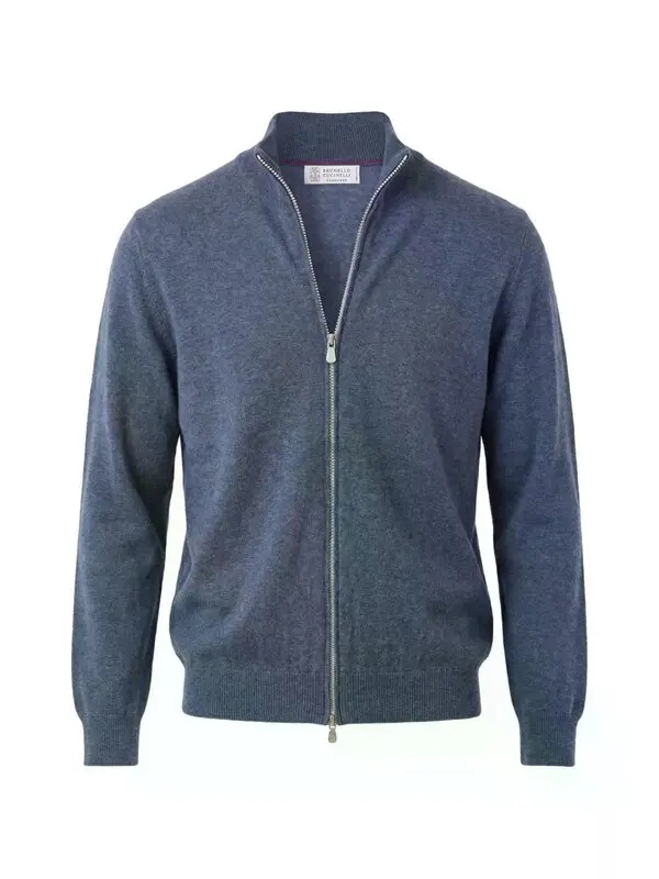 Brunello Cucinelli Cashmere Zip-up Cardigan - Blue