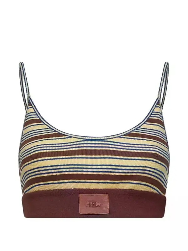 Fendi Striped Ribbed Top