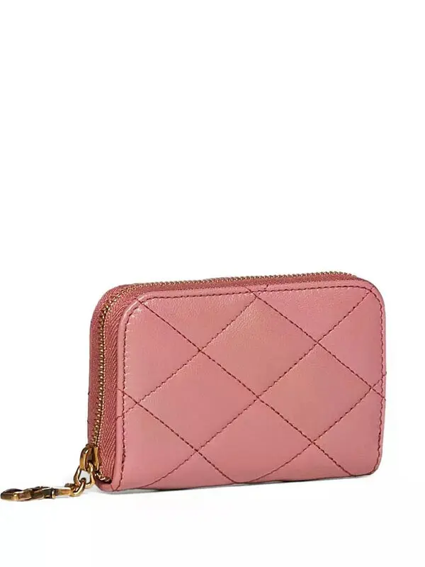 Saint Laurent Diamond-quilted Cassandre Wallet - Pink