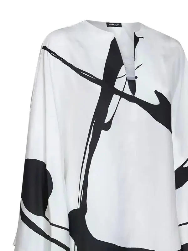 Kiton Silk Graphic Print Blouse