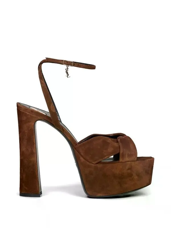 Saint Laurent Cassandre Charm Cross-over Sandals