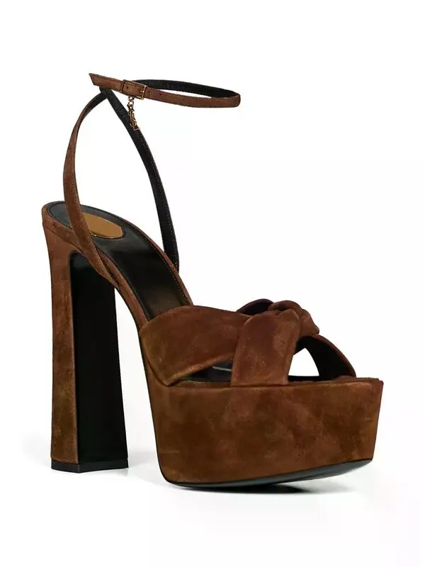 Saint Laurent Cassandre Charm Cross-over Sandals