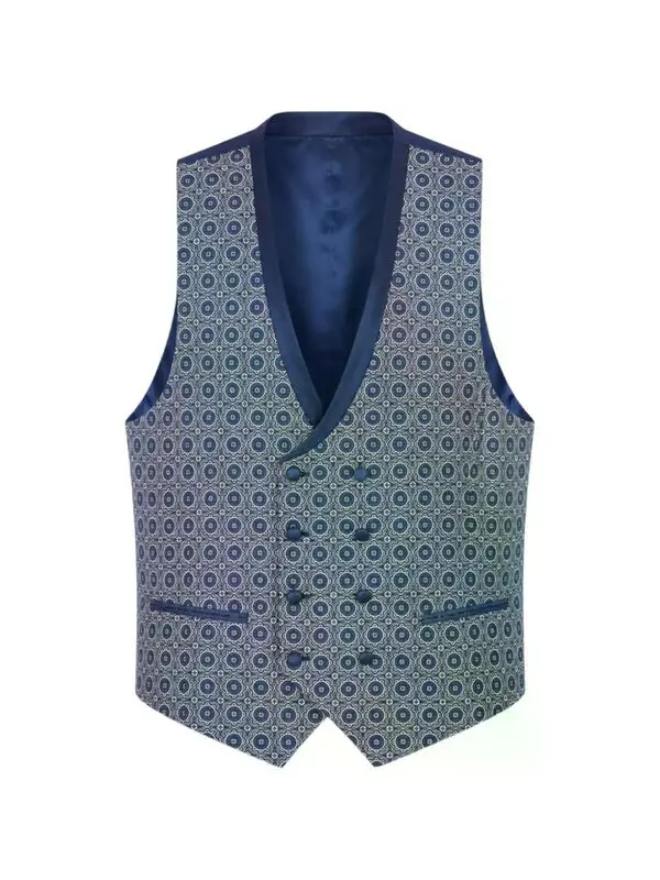 RAMON SANJURJO Geometric Pattern Double-breasted Waistcoat