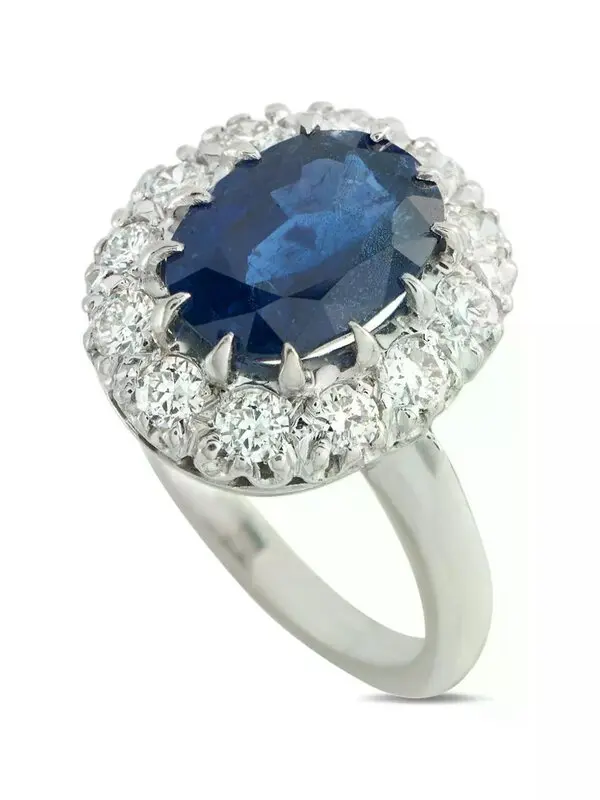 LB EXCLUSIVE 14k White Gold Sapphire And Diamond Ring