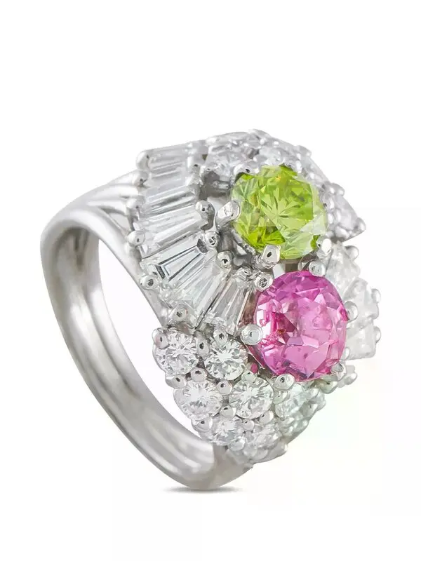 LB EXCLUSIVE Platinum Diamond And Sapphire Ring