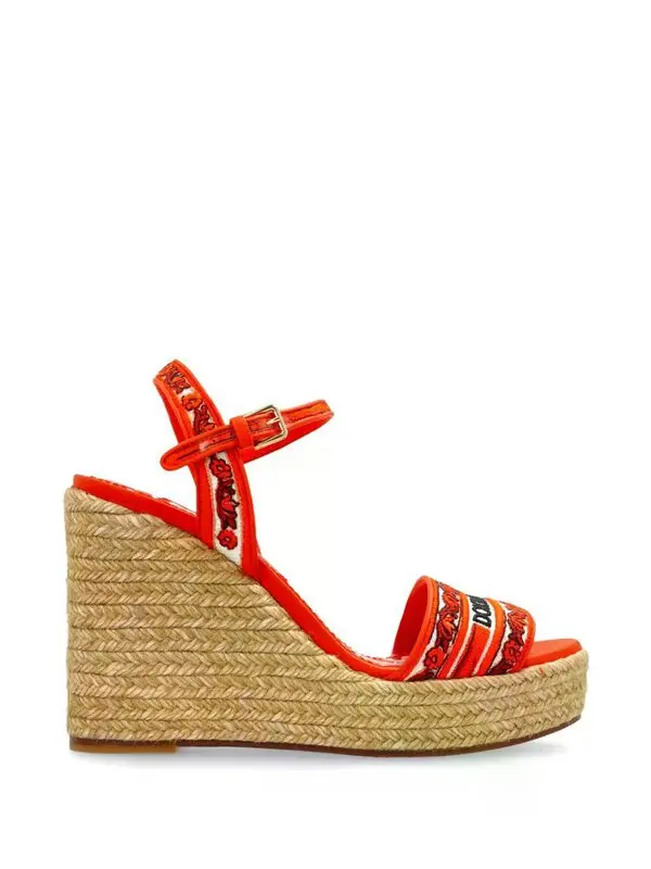 Dolce & Gabbana Logo-embroidered Wedge Sandals