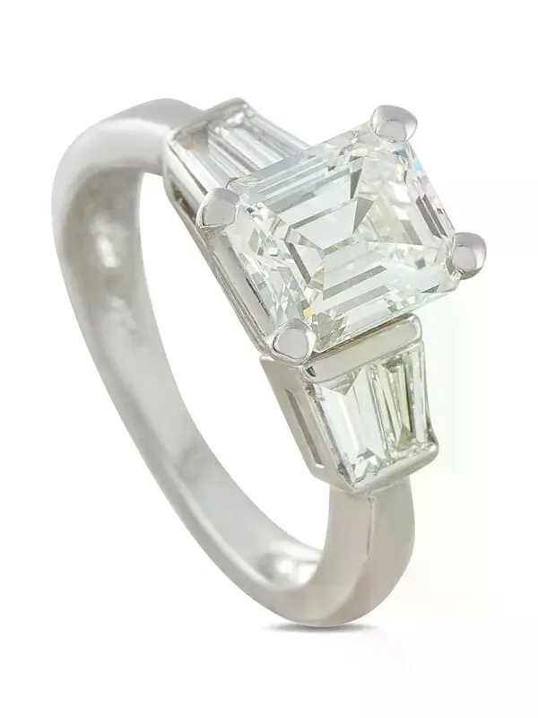 LB EXCLUSIVE 1.87 Ct Tw Emerald Cut Diamond Engagement Ring In 14k White Gold