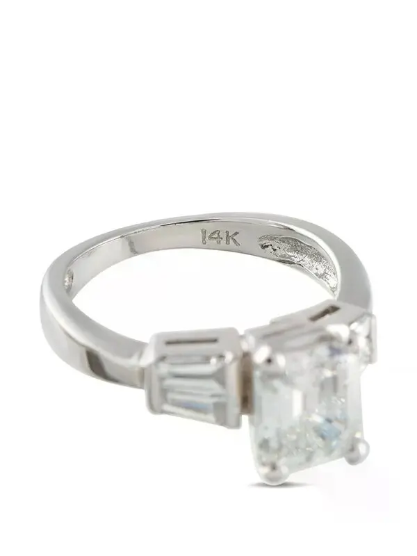 LB EXCLUSIVE 1.87 Ct Tw Emerald Cut Diamond Engagement Ring In 14k White Gold