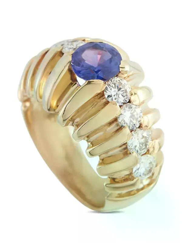 LB EXCLUSIVE Sapphire And Diamond Ring In 14k Yellow - Gold