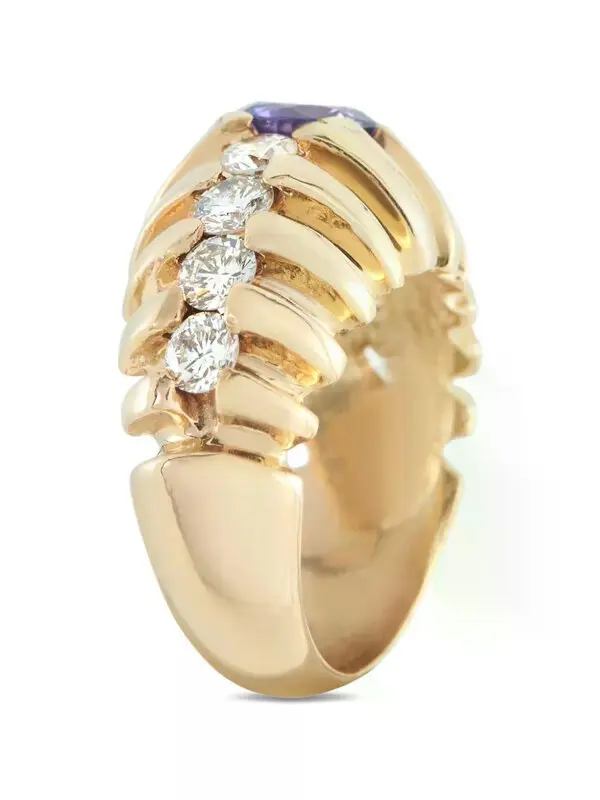 LB EXCLUSIVE Sapphire And Diamond Ring In 14k Yellow