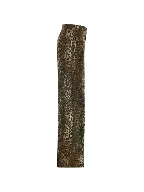 Max Mara Animal-print Silk Trousers