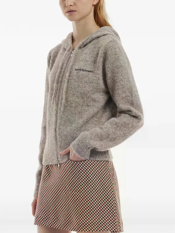 REST&RECREATION Hairy-knit Zip-up Hoodie