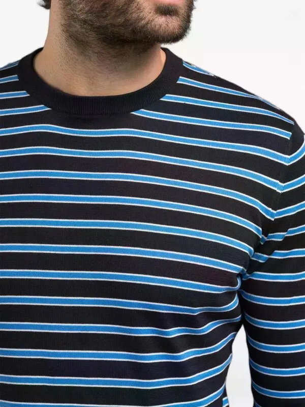 MOORER Orvieto Striped Sweater - Blue