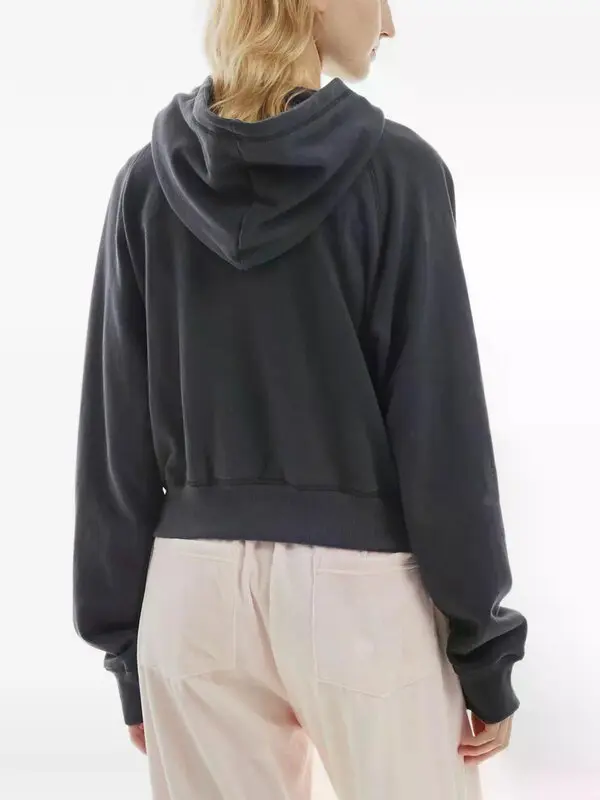 REST&RECREATION Zig-zag Stitch Cropped Hoodie