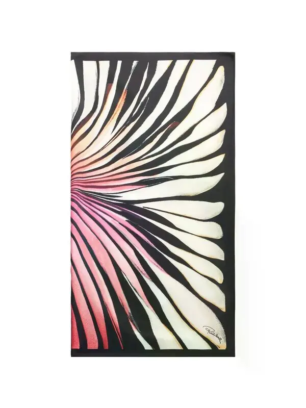 Roberto Cavalli Ray Of Paradise Printed Scarf - Black