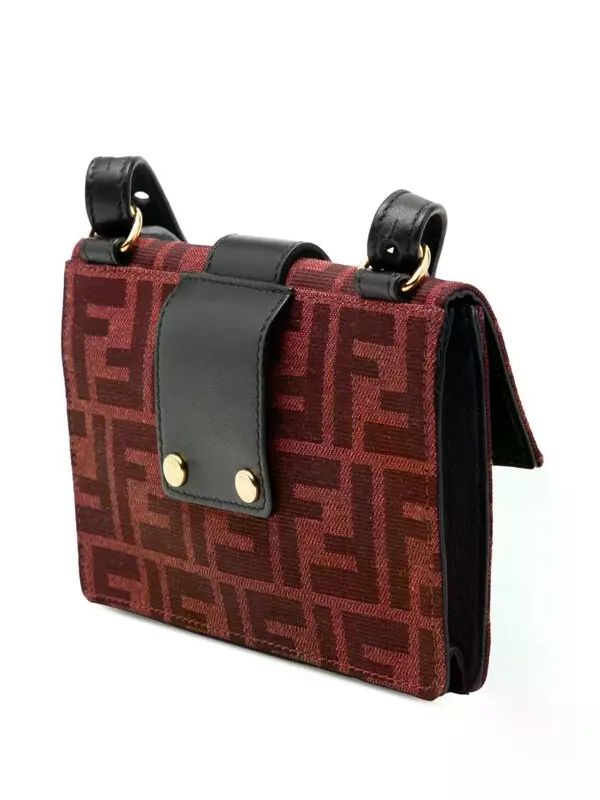 Fendi Zucca Canvas Convertible Baguette Pouch - Red