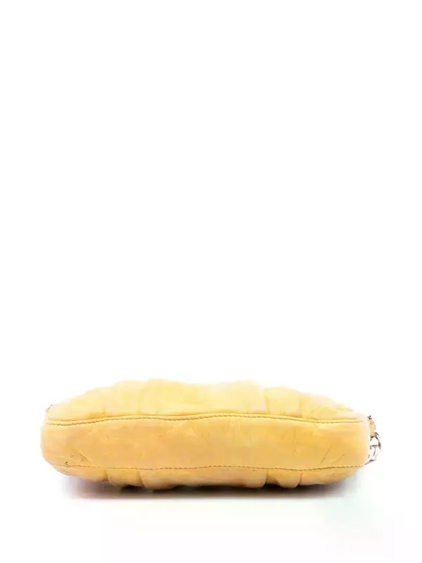 Fendi Pleated Nubuck Ff Chain Pochette Shoulder Bag