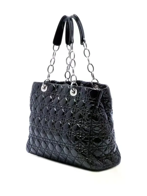 Dior Patent Cannage Lady Soft Shopping Tote Bag
