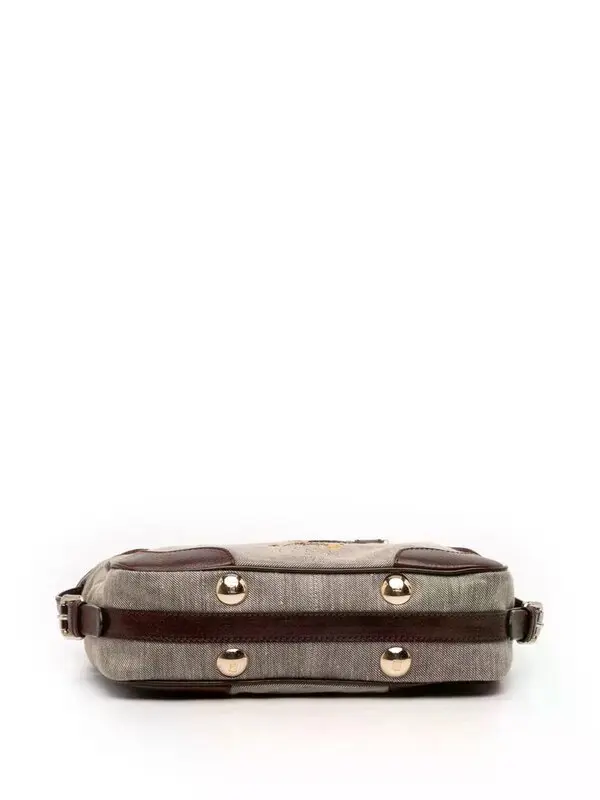 Fendi Embroidered Canvas Squirrel Satchel