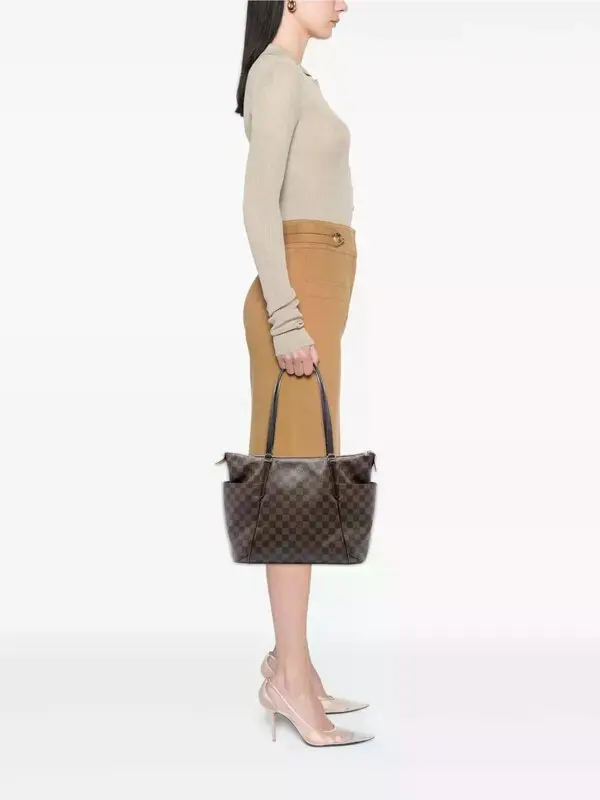 LOUIS VUITTON Damier Ebene Totally Mm Tote Bag - Brown