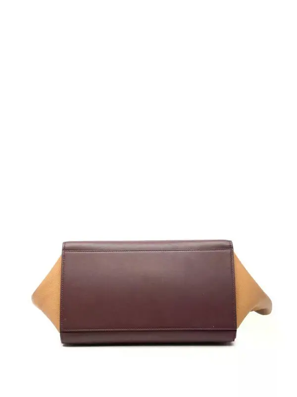 Celine Tricolor Leather Trapeze Satchel - Red