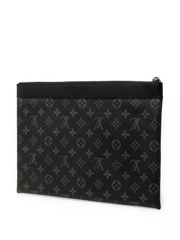 LOUIS VUITTON Monogram Eclipse Discovery Pochette Gm Clutch Bag - Black