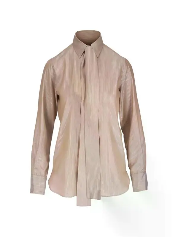 Kiton Beige Pinstripe Blouse