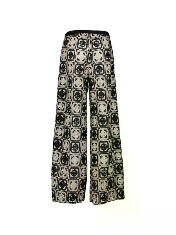 La DoubleJ Crochet Knit Sequin Trousers