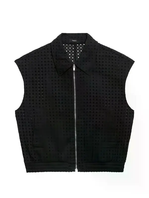 Theory Broderie Anglaise Zip-up Gilet