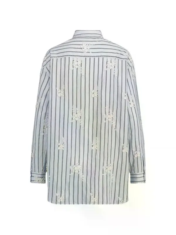 Paul & Joe Floral Embroidered Striped Shirt