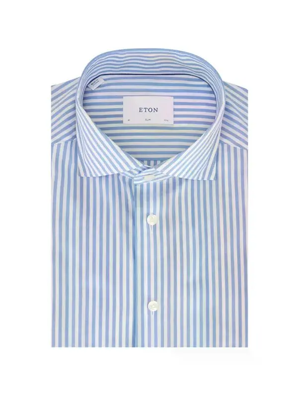 Eton Striped Slim-fit Oxford Shirt - Blue
